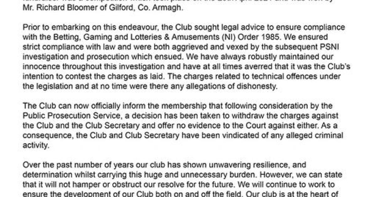 All charges dropped in Edendork GAC alleged fundraiser legislation ...