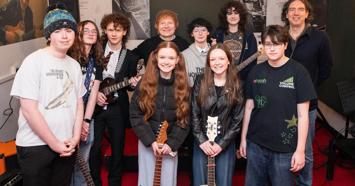 Music superstar Ed Sheeran attends performance by Dungannon band ...