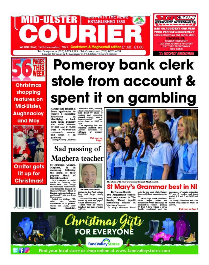 Stories and photos inside this week's Mid-Ulster Courier - Alpha ...
