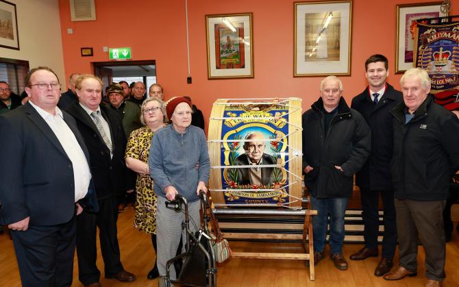New lambeg drum unveiled in Tamnamore in memory of Ernie Watson - Alpha ...