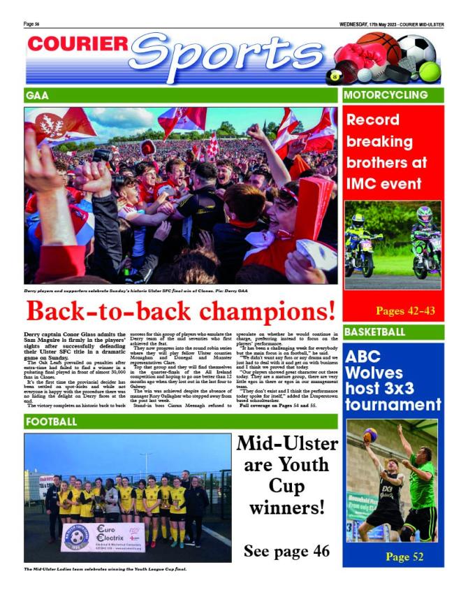Making the sport headlines in this week's Mid-Ulster Courier - Alpha ...