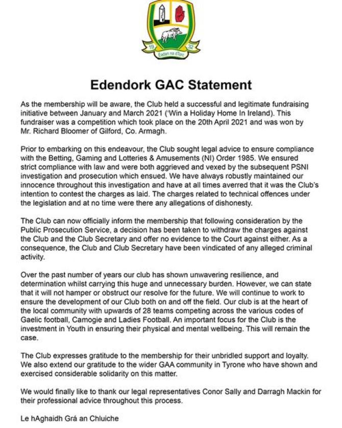 All charges dropped in Edendork GAC alleged fundraiser legislation ...