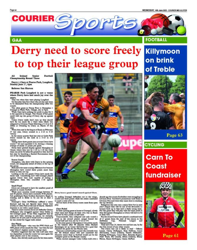 Sport headlines: The stories in this week's Mid-Ulster Courier - Alpha ...