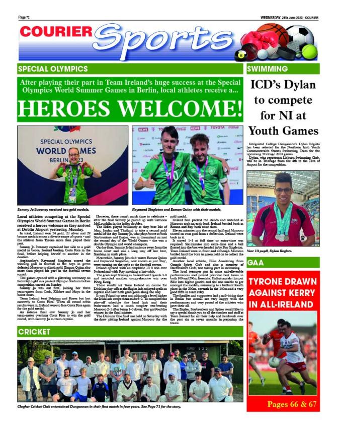 Sport: Making the headlines in this week's Tyrone Courier - Alpha ...