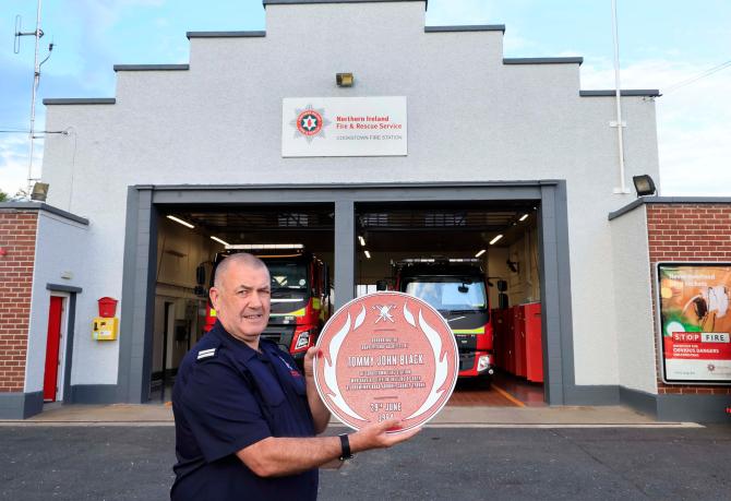 Red plaque unveiled in honour of well known Cookstown fireman - Alpha ...