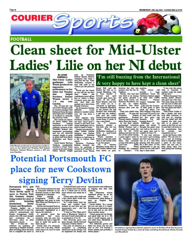 This week's Mid-Ulster Courier sport... - Alpha Newspaper Group